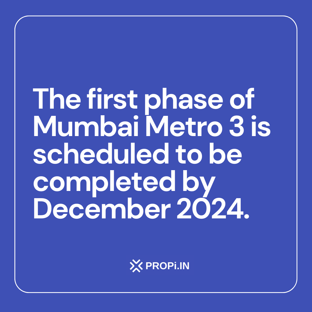 The first phase of Mumbai Metro 3 is scheduled to be completed by ...